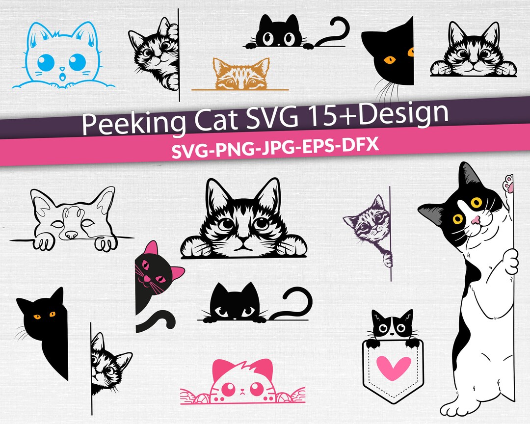 Peeking Cats SVG, Peeking Cat Svg Bundle, Peeking Cat Clipart, Peeking ...