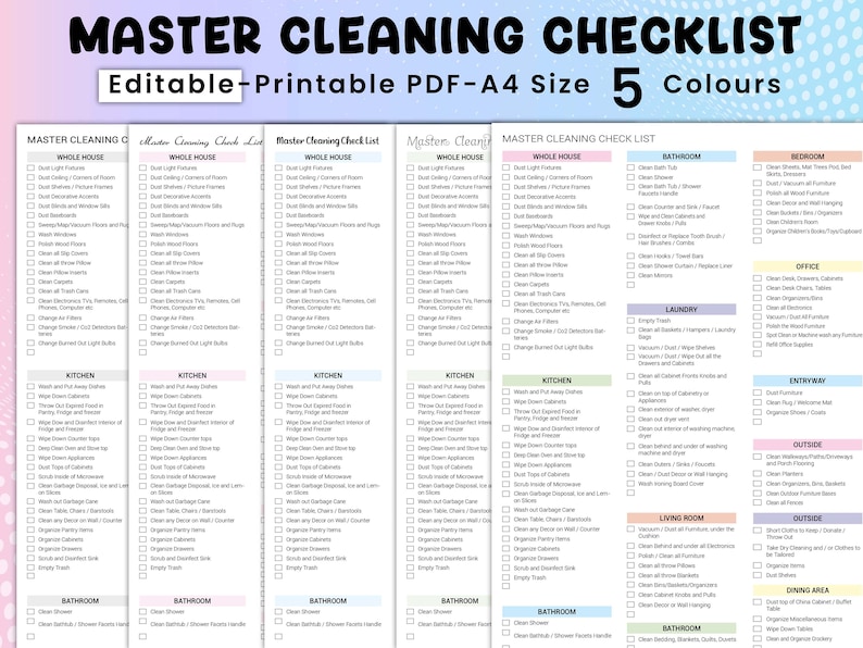 Ultimate Cleaning Schedule Bundle, Editable Cleaning Checklist Bundle ...
