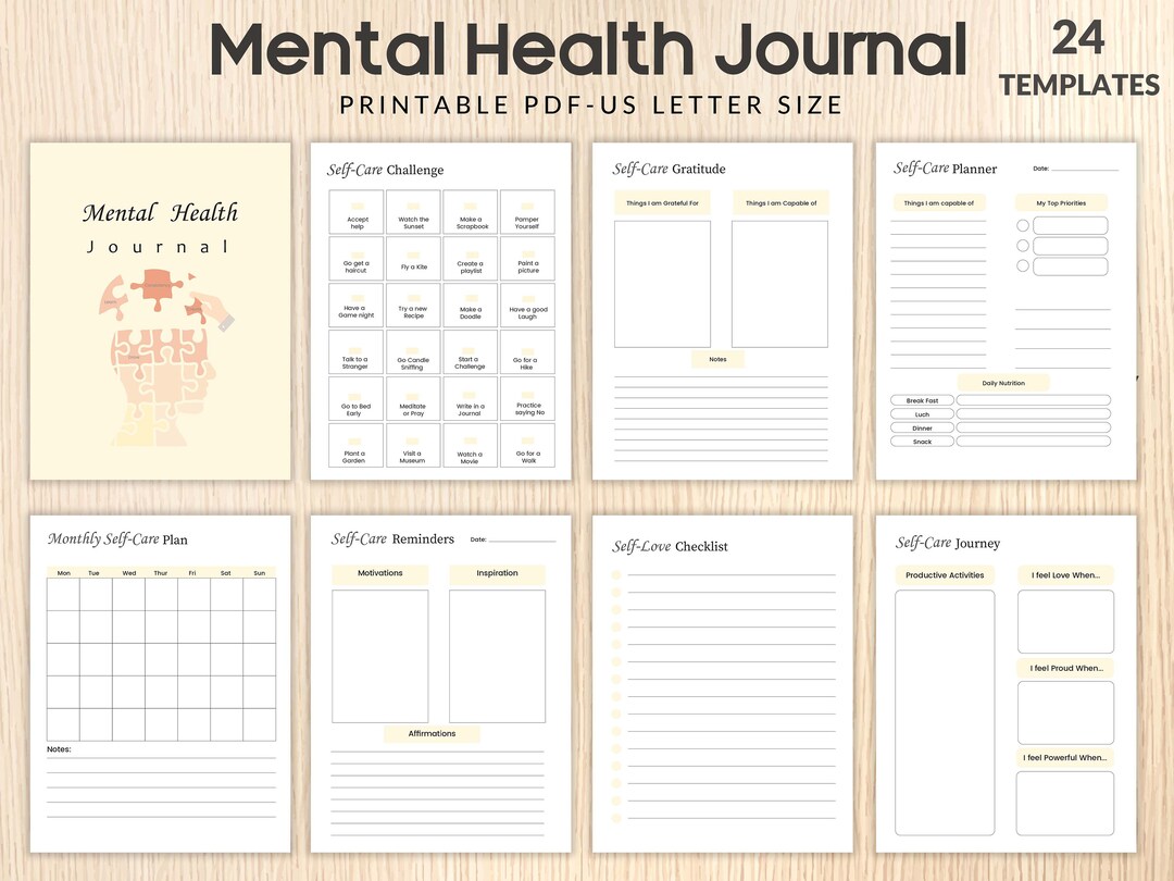 Mental Health Journal Printable, Mental Health Journal, Printable ...