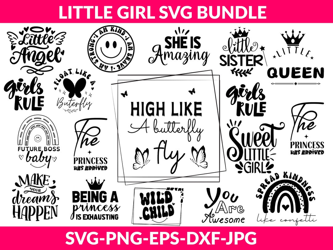 Little Girl SVG Cute Child Illustrations Adorable Clipart Sweet Toddler ...