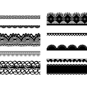 Border Svg Bundle, Lace Border Svg, Lace Frame Svg, Lace Border Clipart ...