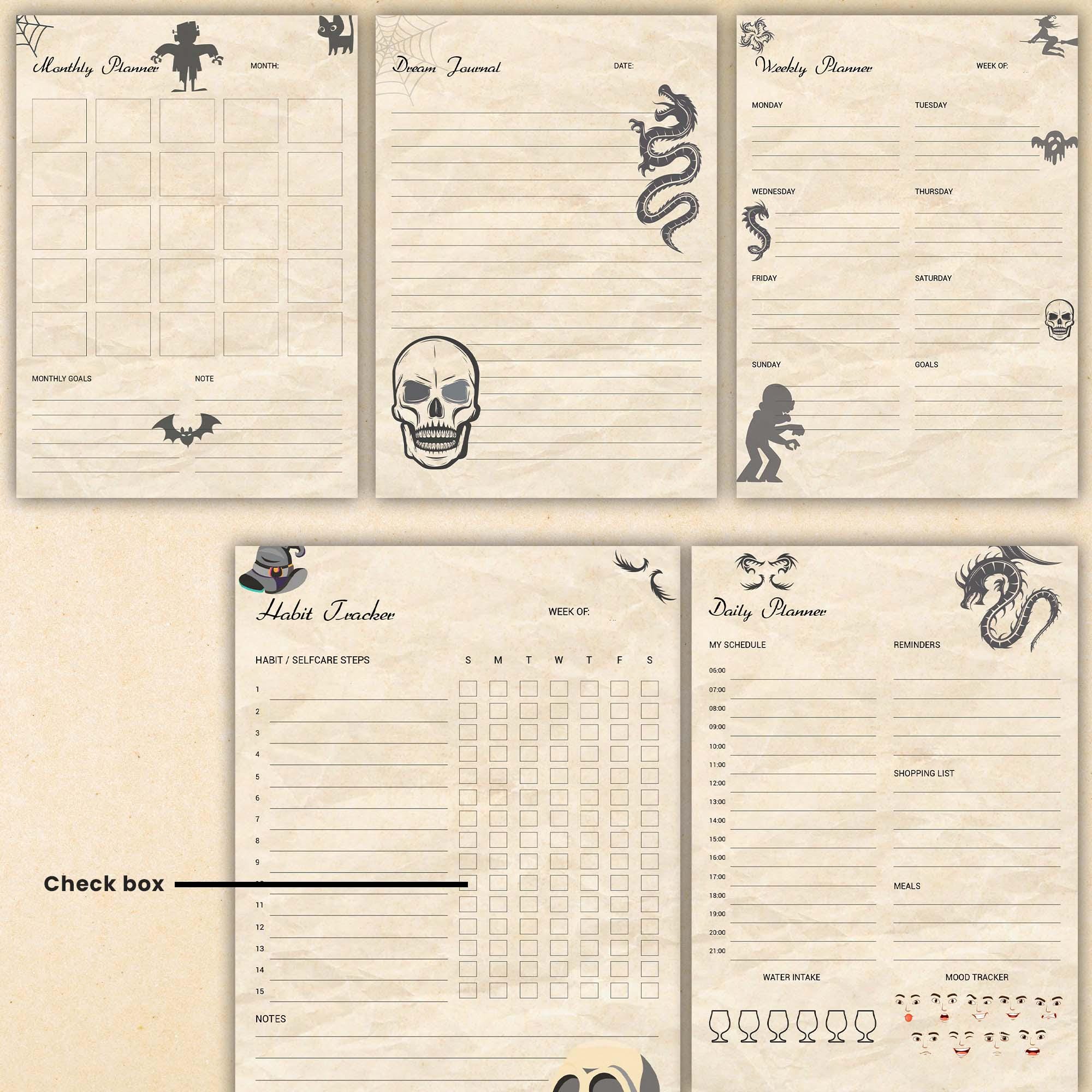 Witchy Gothic Planner, Dark Aesthetic Planner, Mystical Planner ...