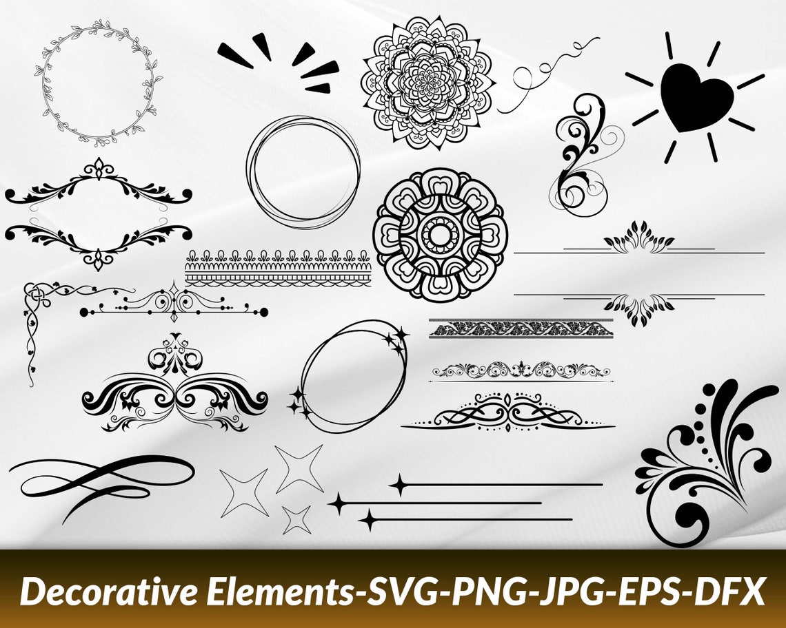 Decorative Elements SVG Bundle, Dividers Borders Svg, Text Divider Svg ...