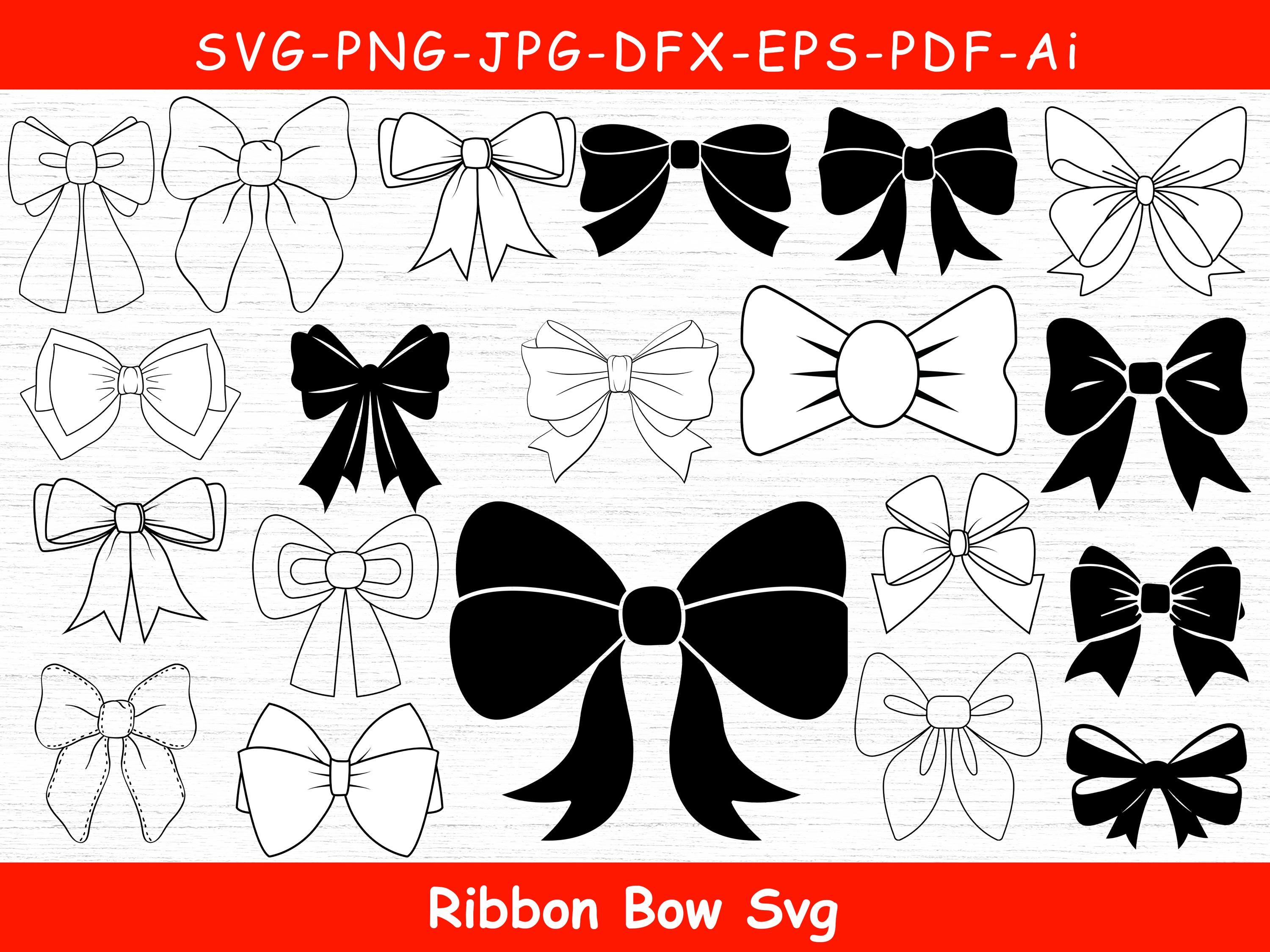 Ribbon Bow Svg, Ribbon Bow Headband, Bundle Bow Tie SVG Png Eps Dxf ...