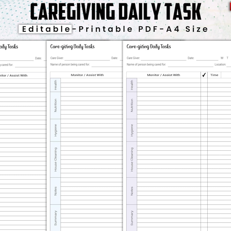 Caregiver Log - Etsy