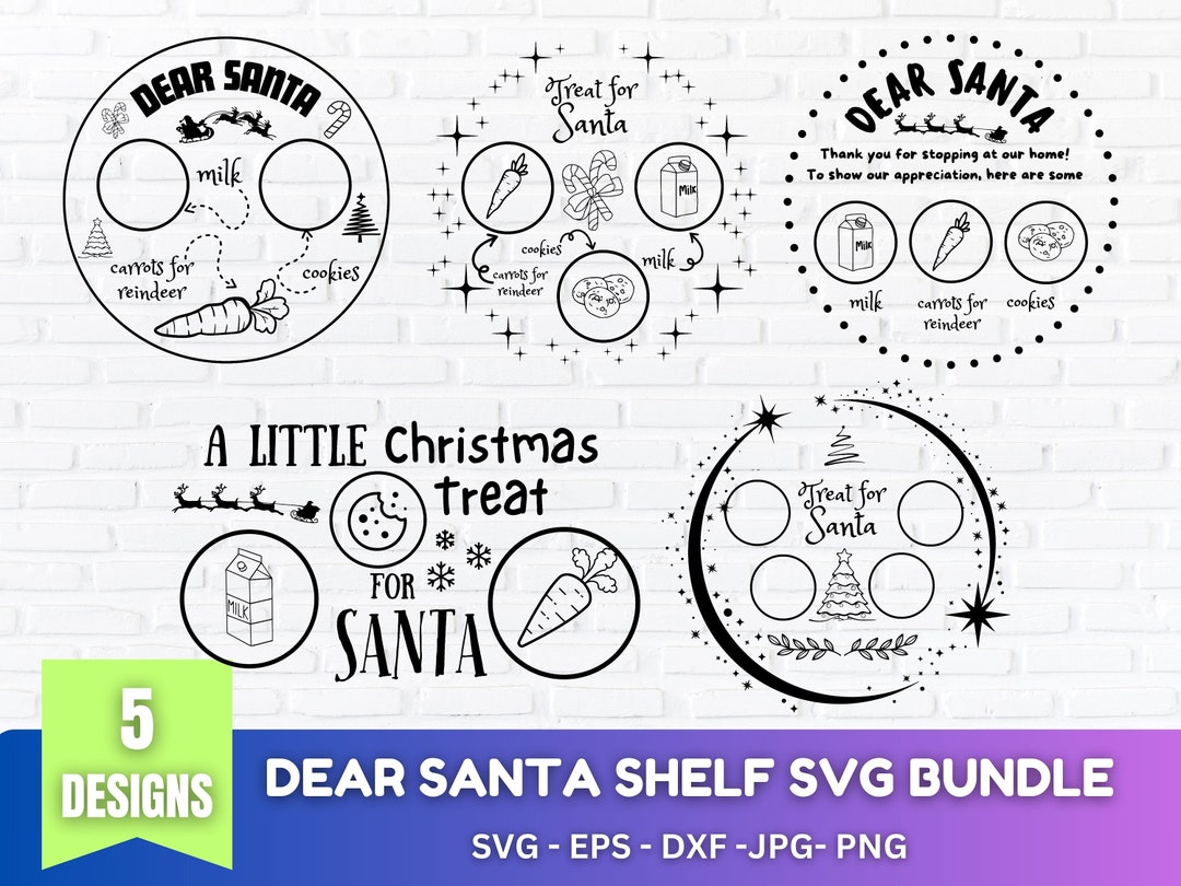 Dear Santa Shelf SVG Bundle, Christmas SVG, Santa Shelf SVG, Cookies ...
