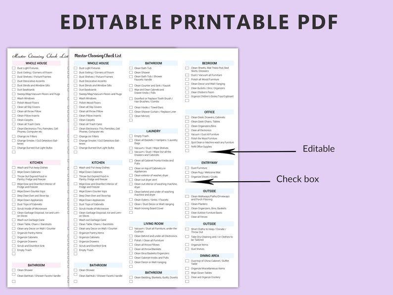 Ultimate Cleaning Schedule Bundle, Editable Cleaning Checklist Bundle ...