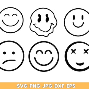 Smiley Face Svg, Smiley Svg Bundle, Happy Face Svg, Emoji Svg Files ...