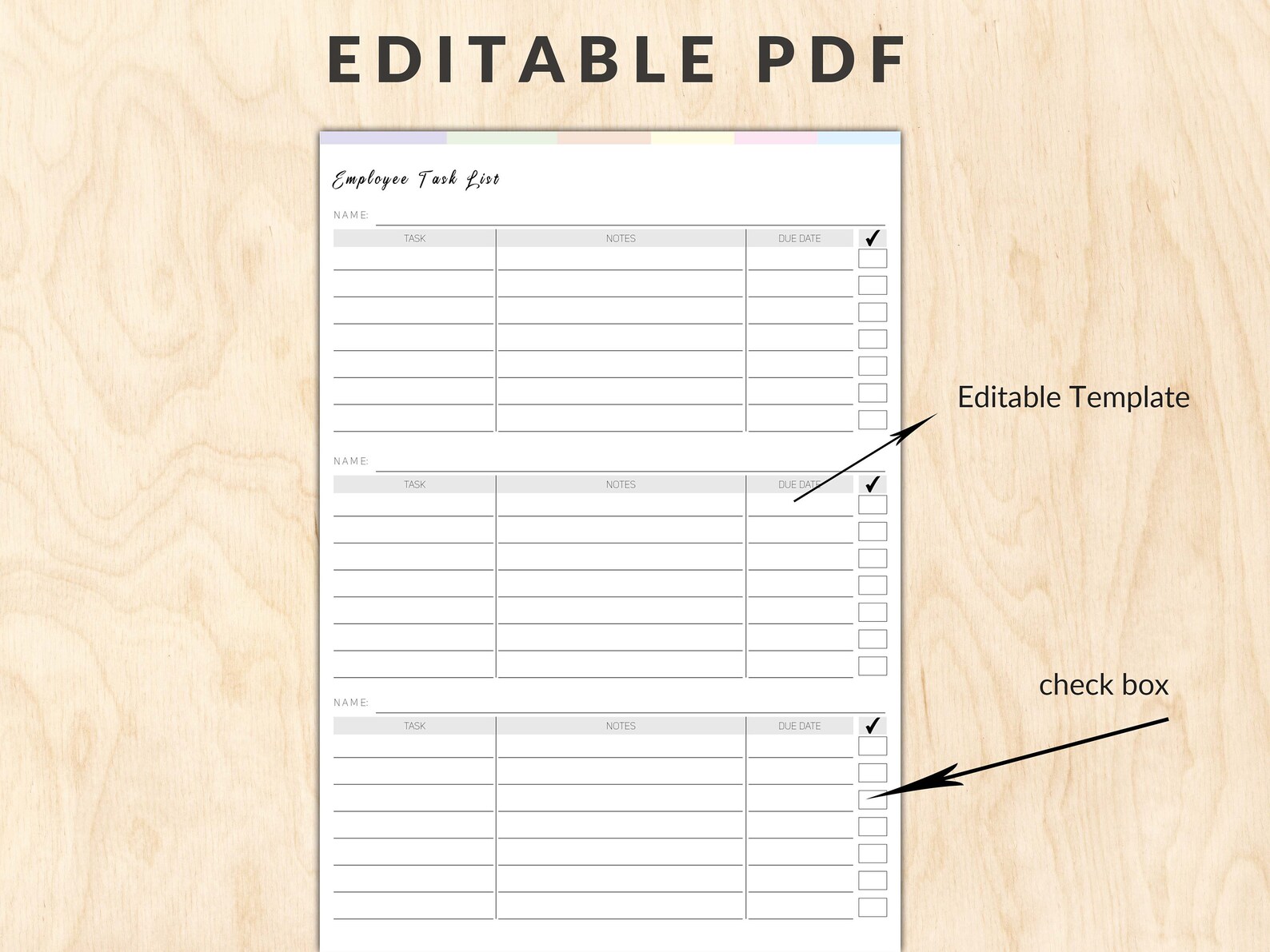 Editable Employee Task List, Task Management, Employee Task Management ...