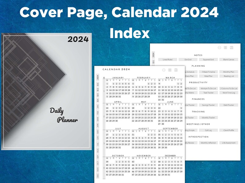 BOOX Note Air Templates, Daily Planner 2024 Digital, Hyperlinked PDF ...