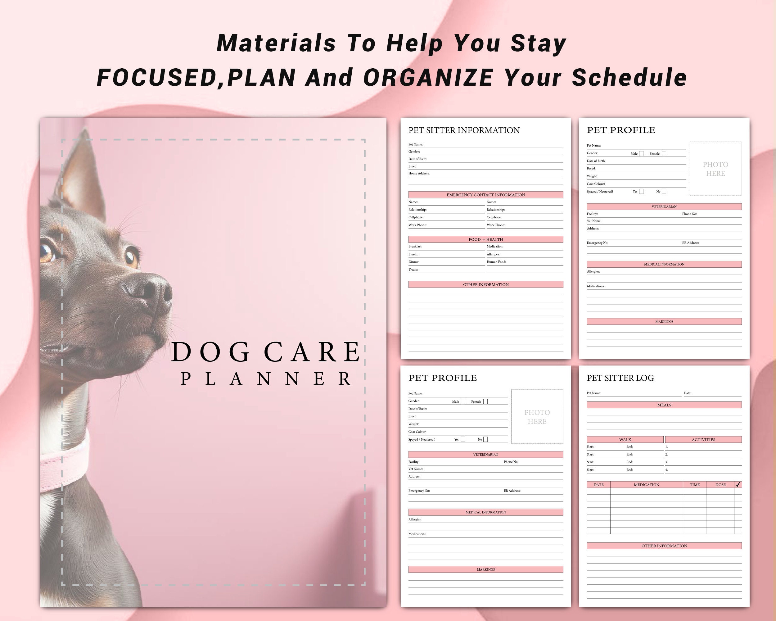 Comprehensive Dog Care Planner Premium Pet Grooming Dog Care Planner ...