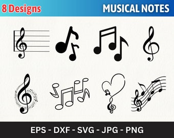 Musical Notes Svg Bundle, Music Note Svg, Music Svg Bundle, Music Svg ...
