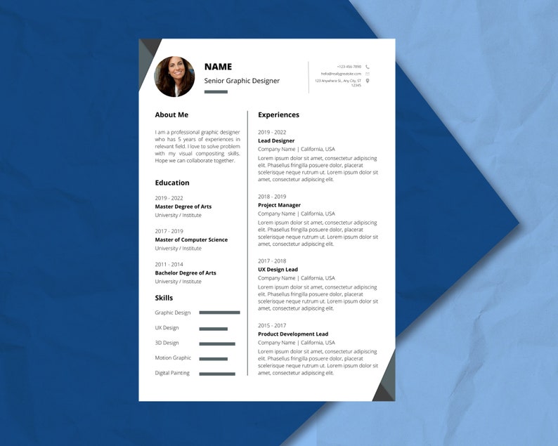 Modern Resume Template Editable CV Template Public Accountant Resume ...