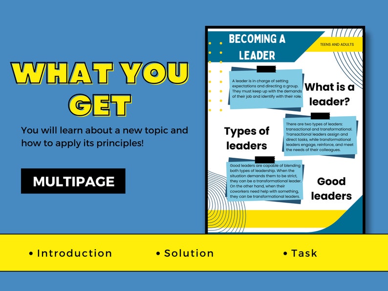 Leadership Worksheet, Printables, Digital Download, Focus, Productivity ...