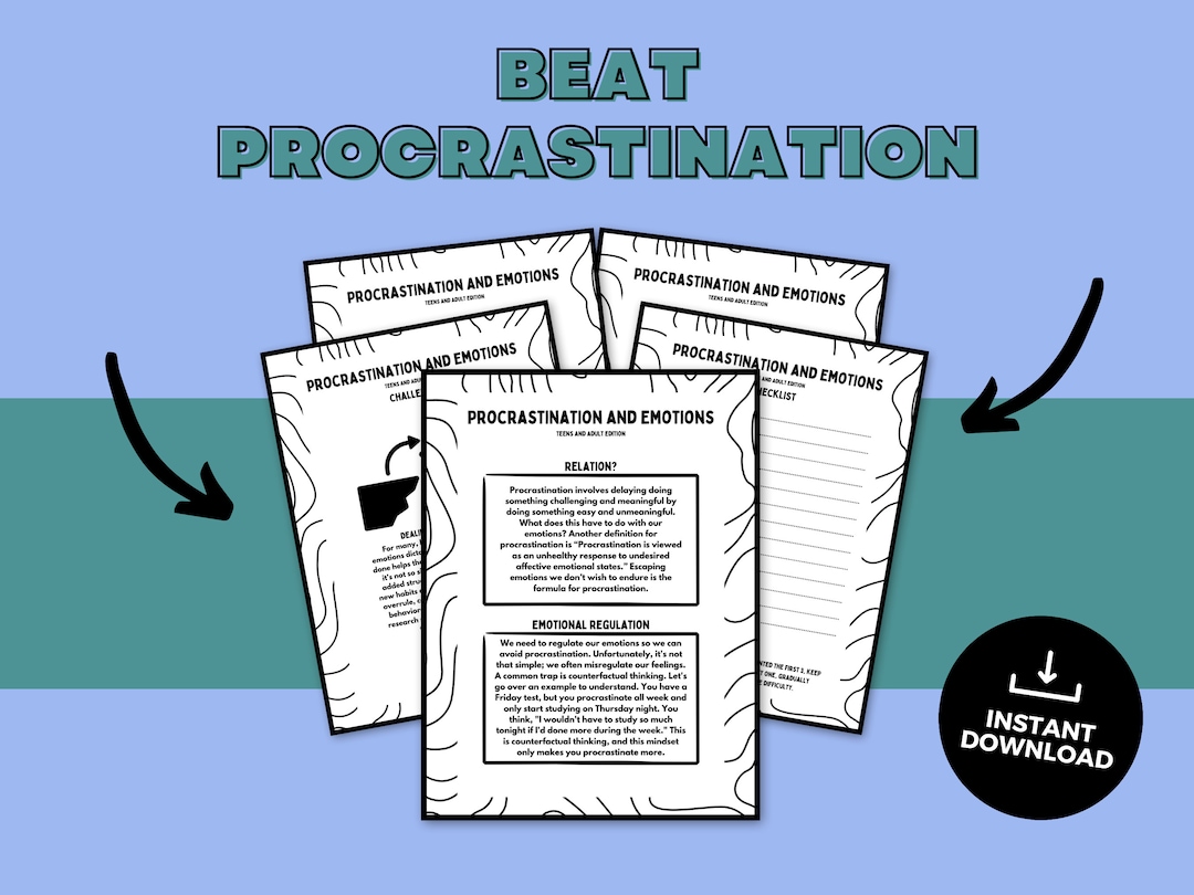 Procrastination Worksheet, Productivity, Accountability, Worksheet ...