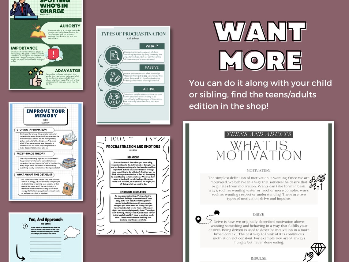 Kids Motivational Worksheet, Learning, Digital Download, School ...