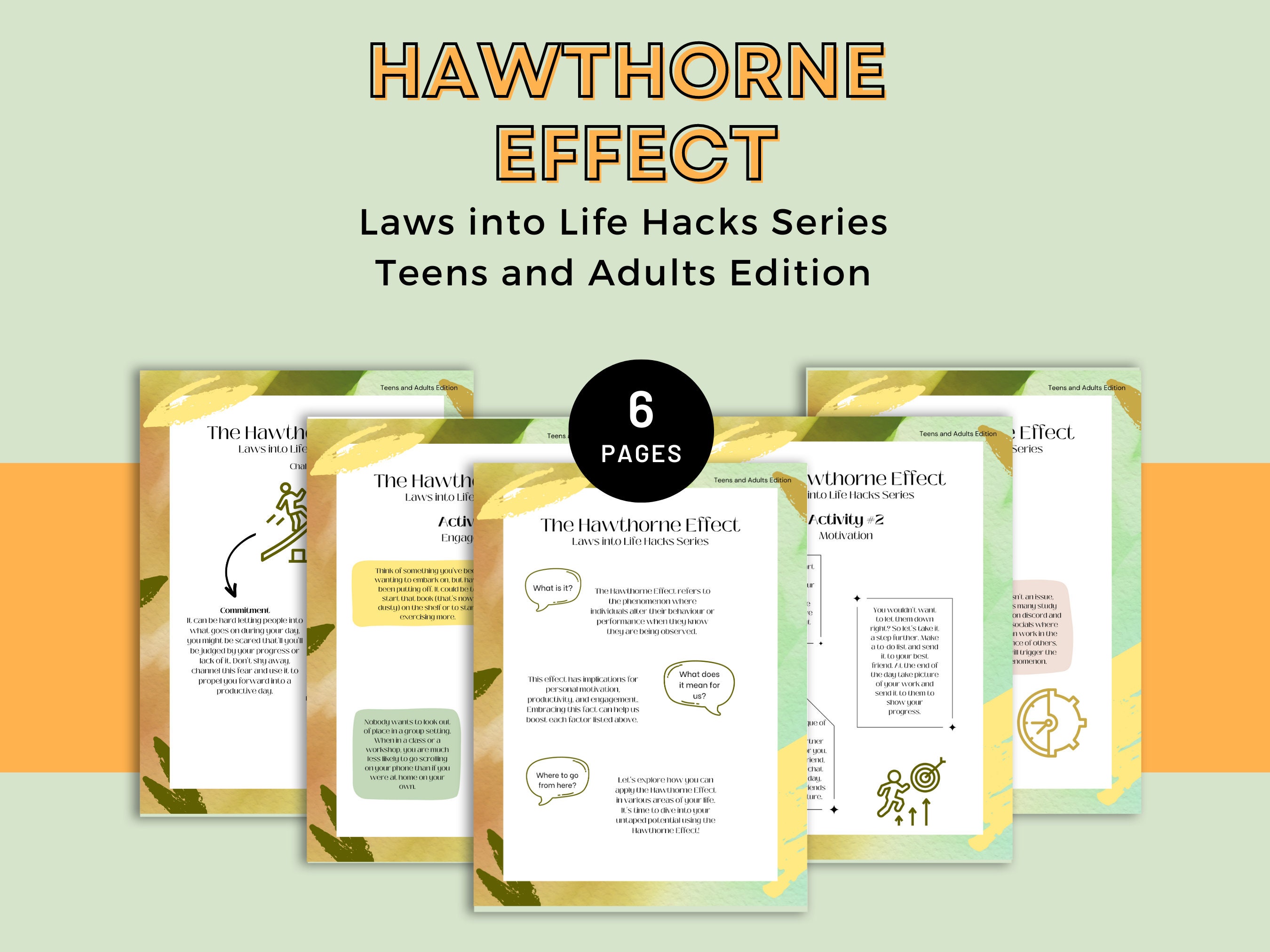 Hawthorne Effect, Multipage Worksheet, Digital Printable, Printable ...