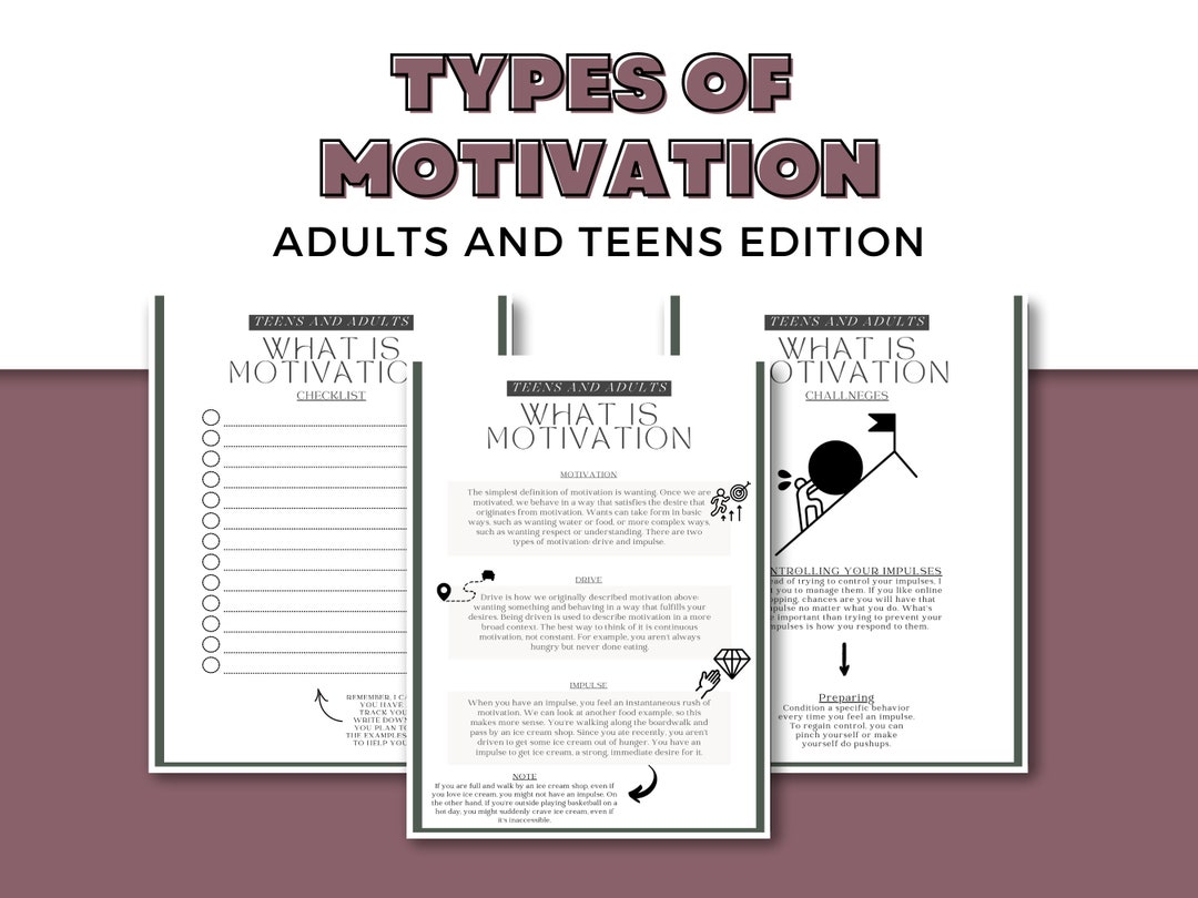 Motivation Worksheet, Digital Download, Productivity, Self Improvement ...