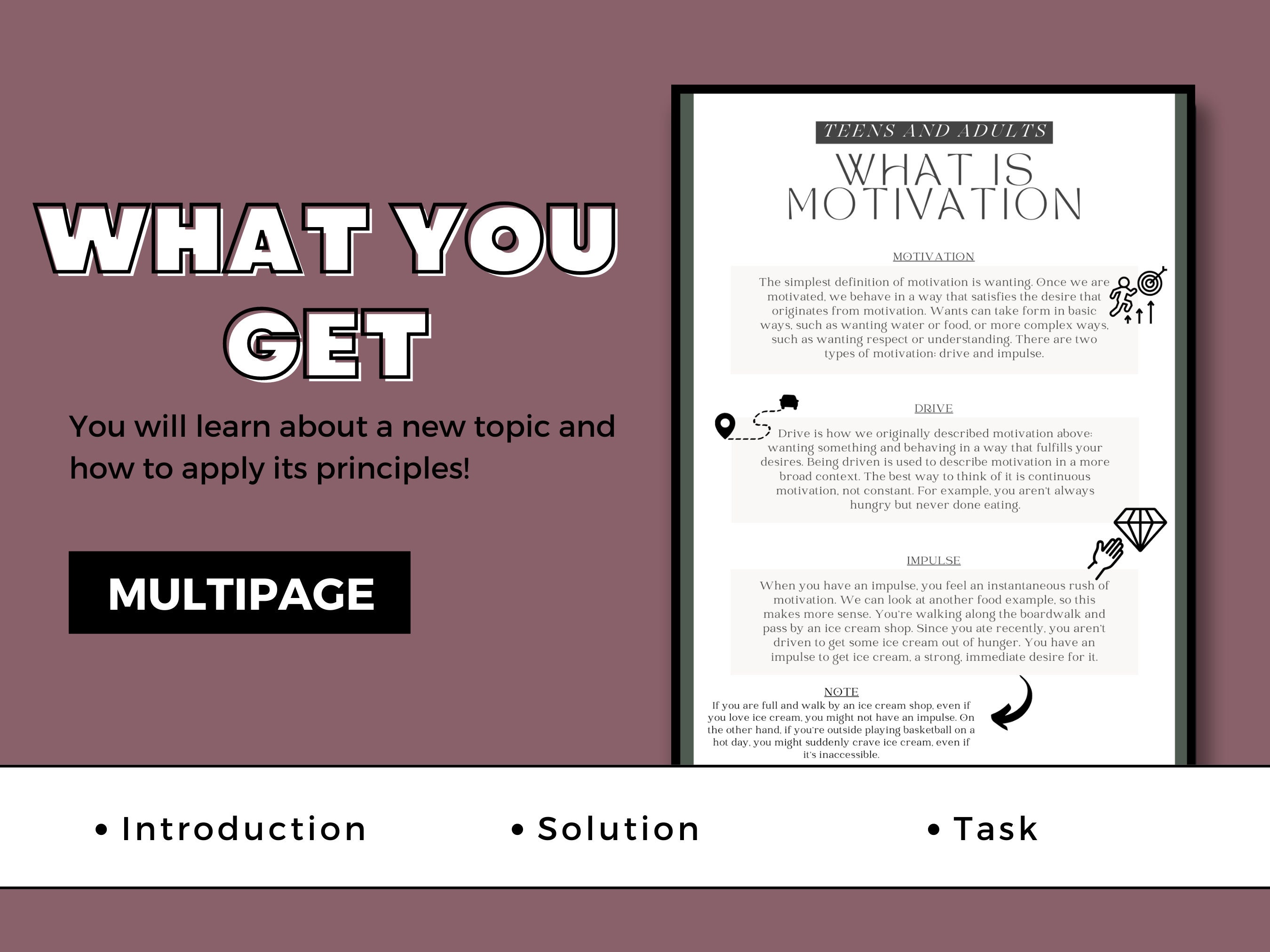 Motivation Worksheet, Digital Download, Productivity, Self Improvement ...