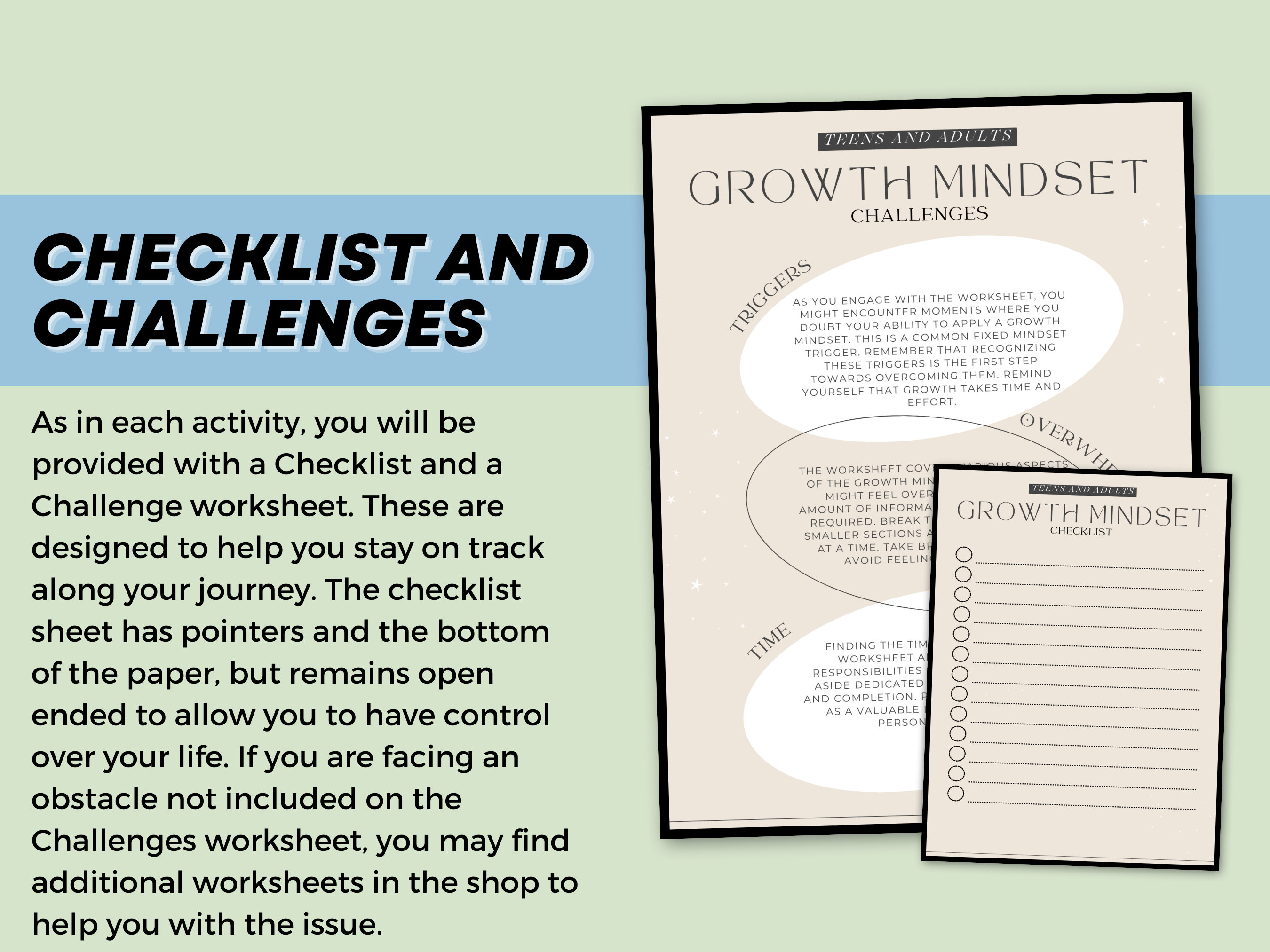 Growth Mindset Worksheets: Time Management, Planner, Digital Download ...
