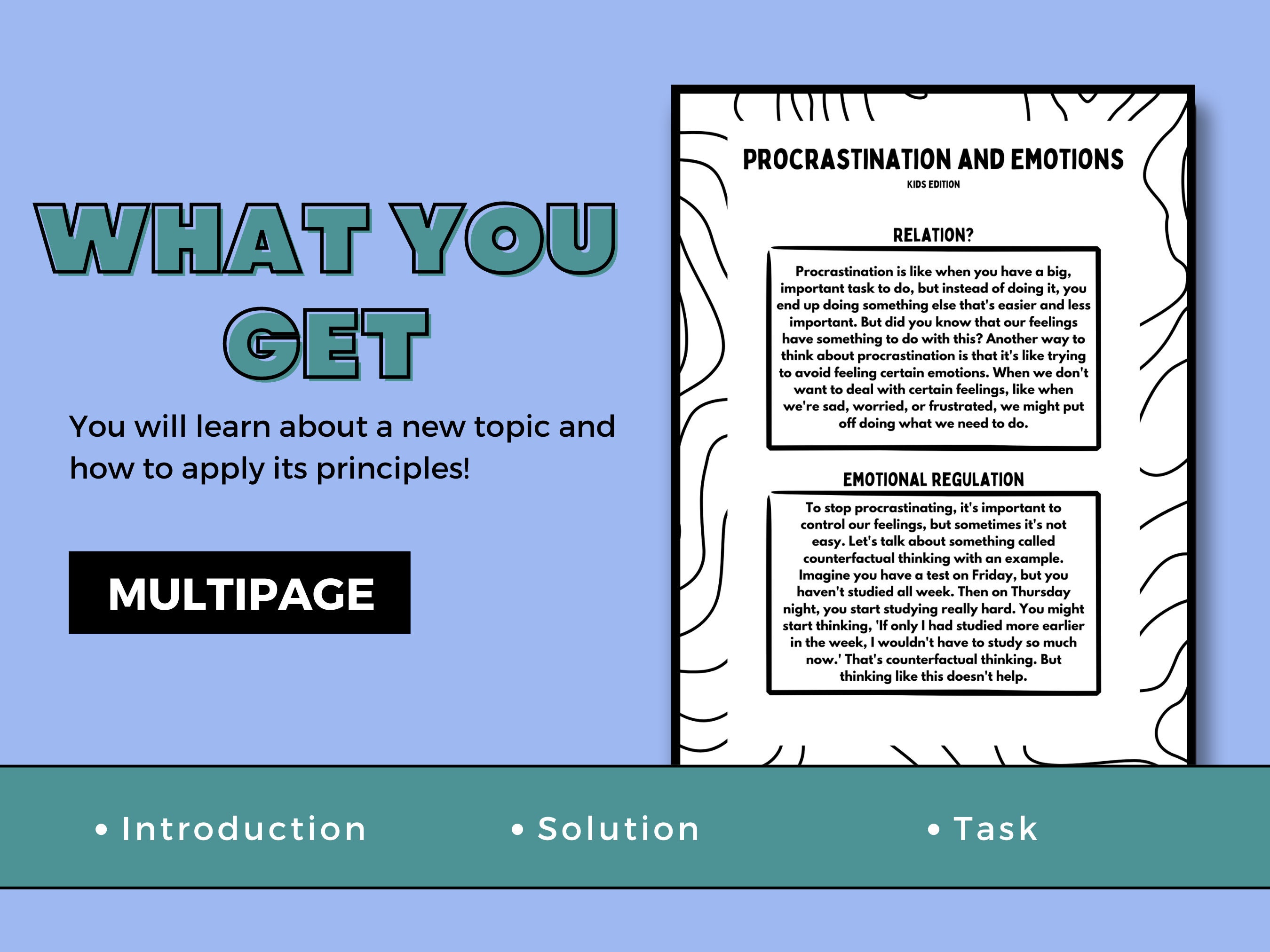 Kids Procrastination Worksheet, Digital Download, Printables, School ...