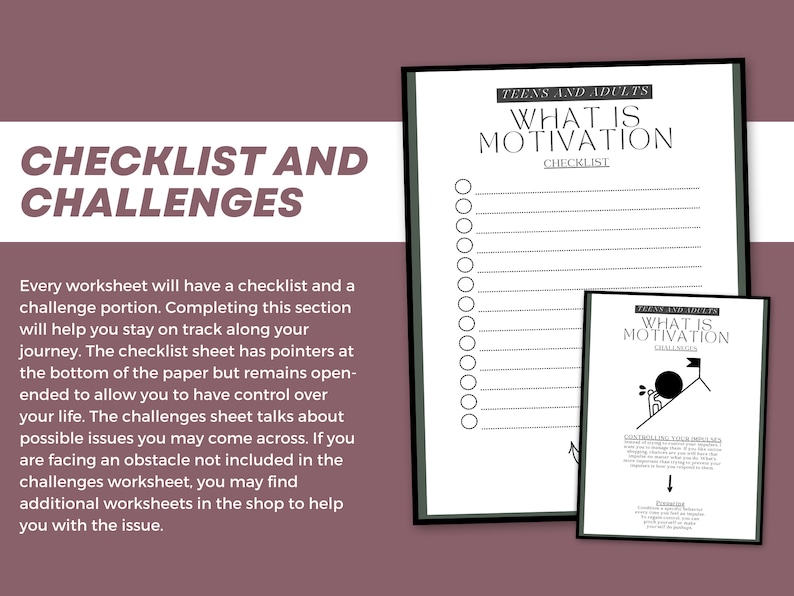 Motivation Worksheet, Digital Download, Productivity, Self Improvement ...