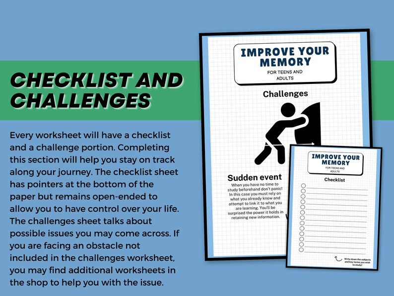 Memory Worksheet, Planner, Printables, Digital Download, Focus ...