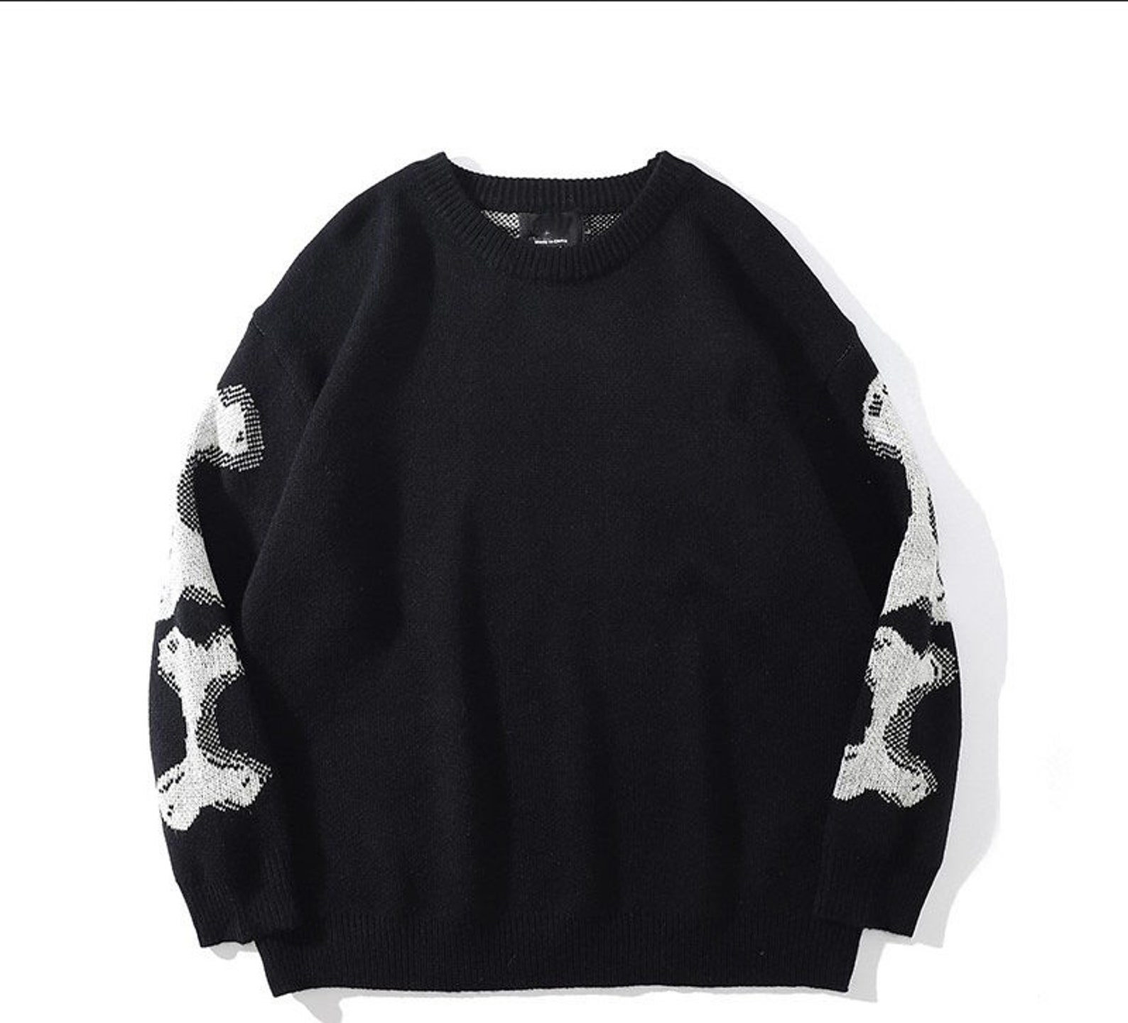 Oversized Y2K Streetwear Sweater, Skeleton Sweater, Human Anatomy ...