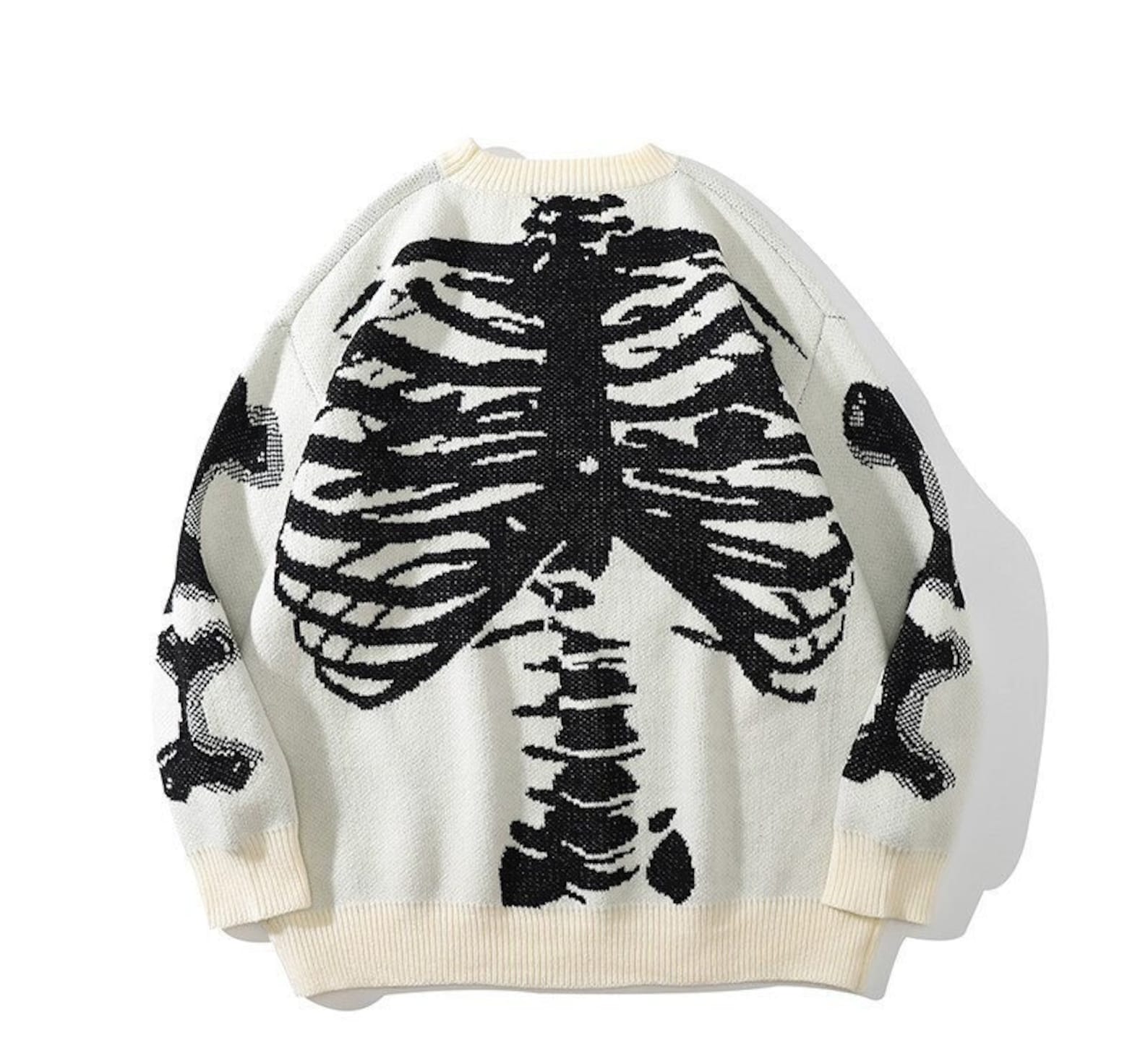 Oversized Y2K Streetwear Sweater, Skeleton Sweater, Human Anatomy ...