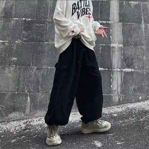 Versatile Military Inspired Streetwear Pants, Baggy Loose Fit ...