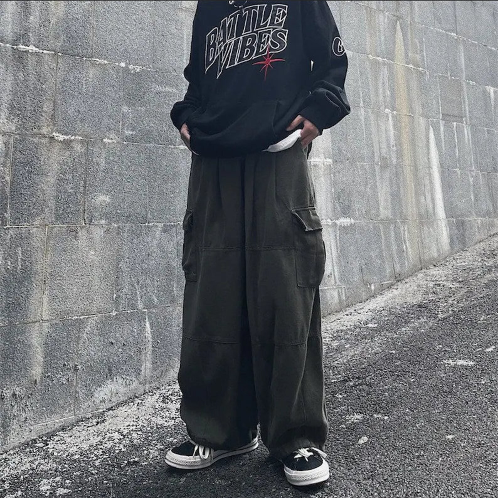 Versatile Military Inspired Streetwear Pants, Baggy Loose Fit ...