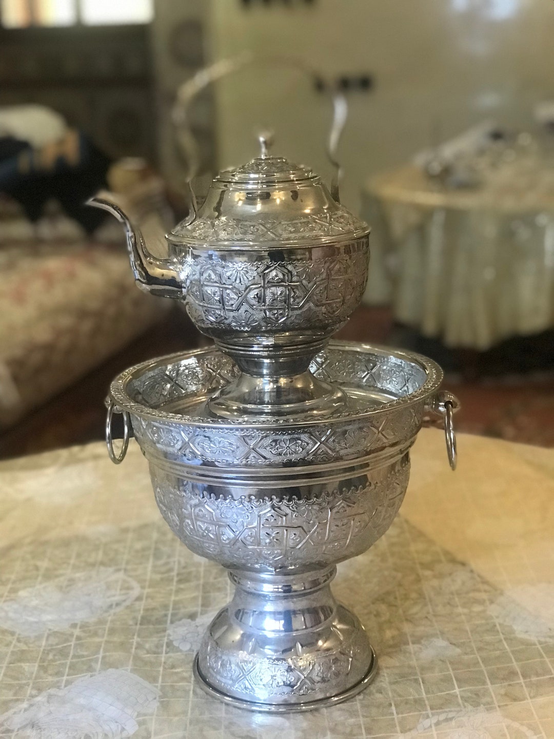 Handmade Moroccan Traditional Vintage Tass Set for Guests to Wash Hand ...