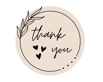 Thank You Round Sticker Customizable Template - Etsy