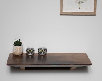 Walnut Floating Console Table With Two Drawers, Walnut Organizer ...