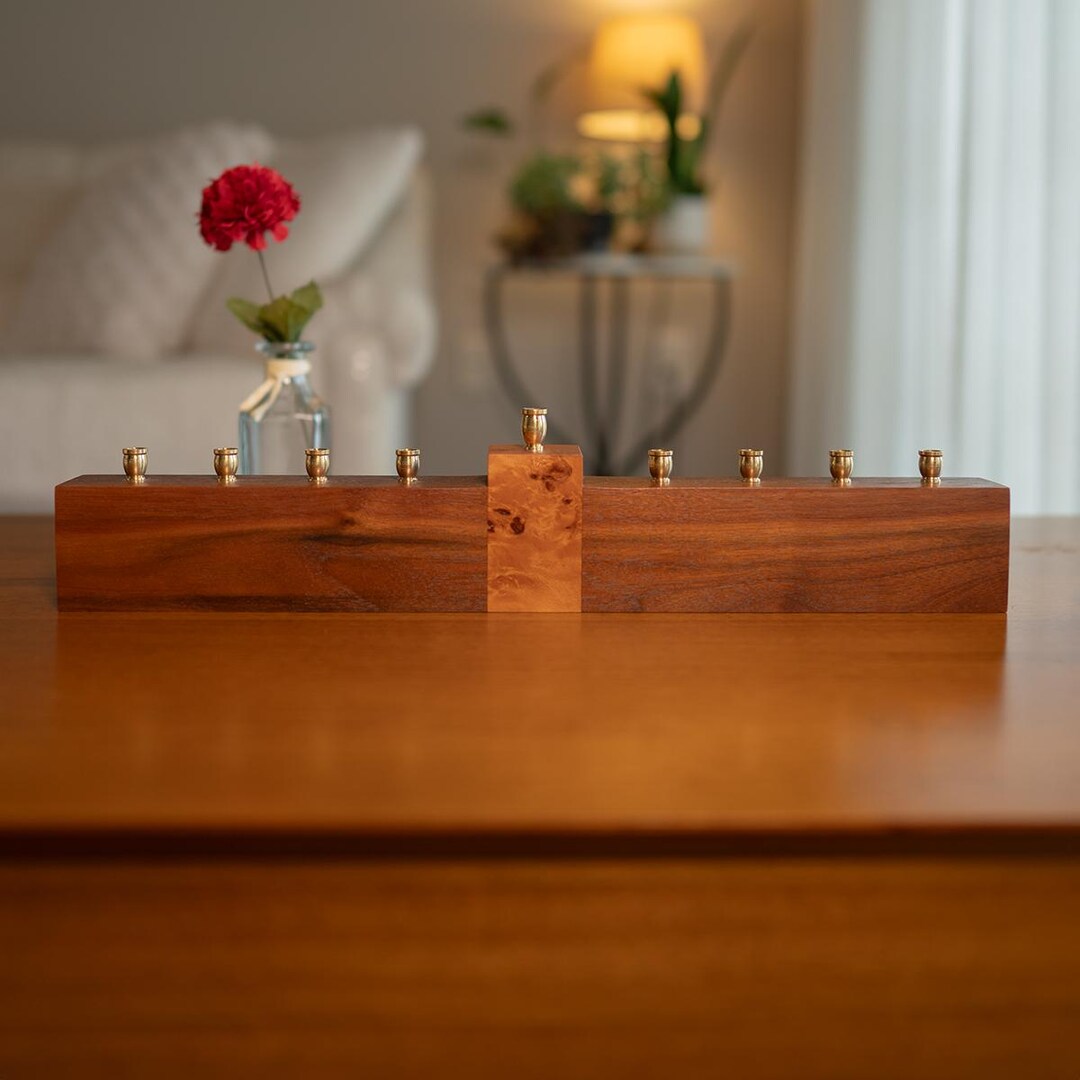You’ve Got a Friend Menorah – Handmade Walnut & Mappa Burl Hanukkah ...
