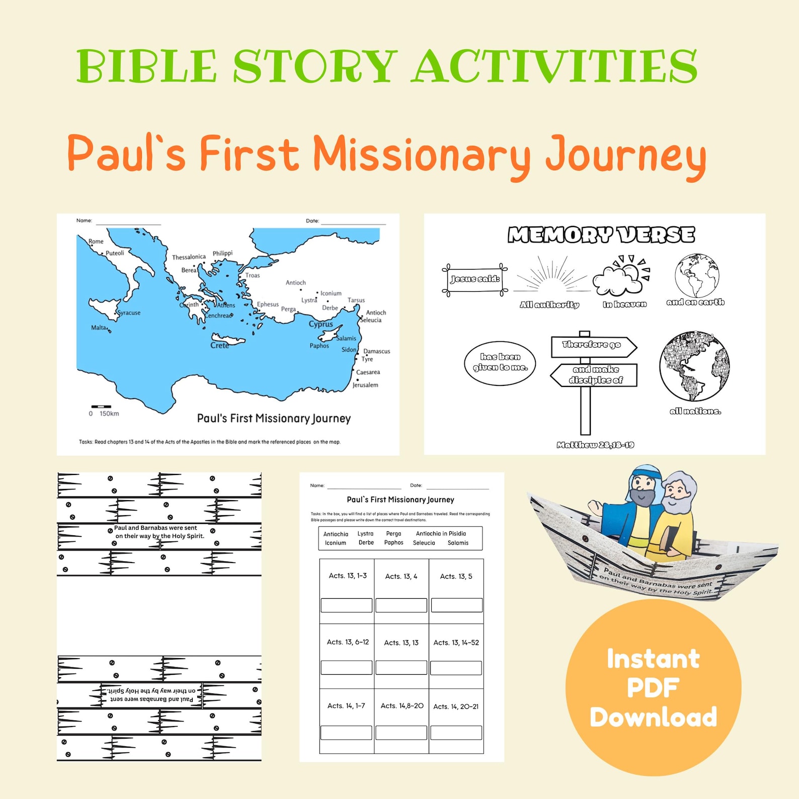 Pauls First Missionary Journey - Etsy