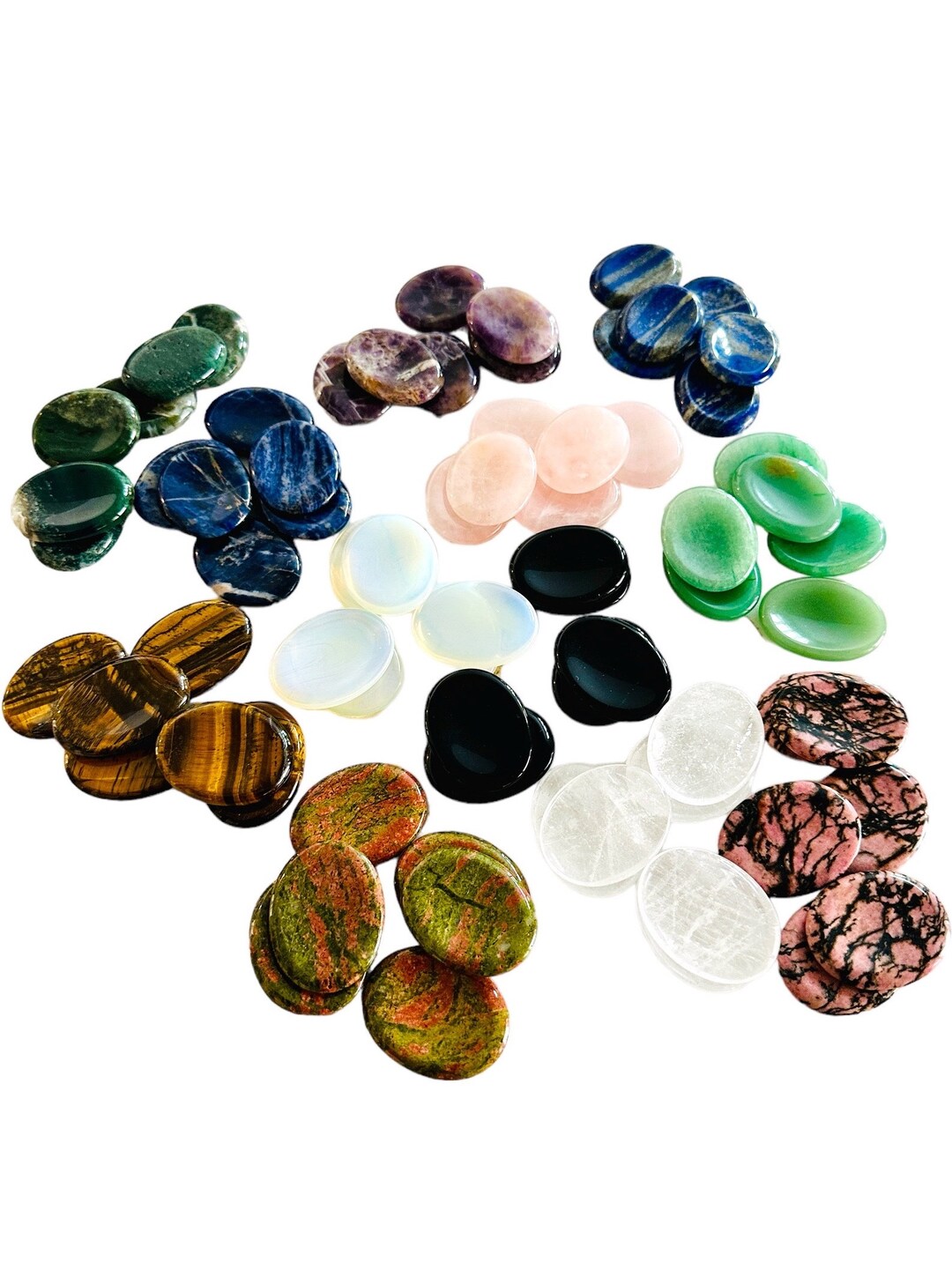 Crystal Chakra Worry Stone Thumb Stone Align Chakras Rebalance Chakras ...