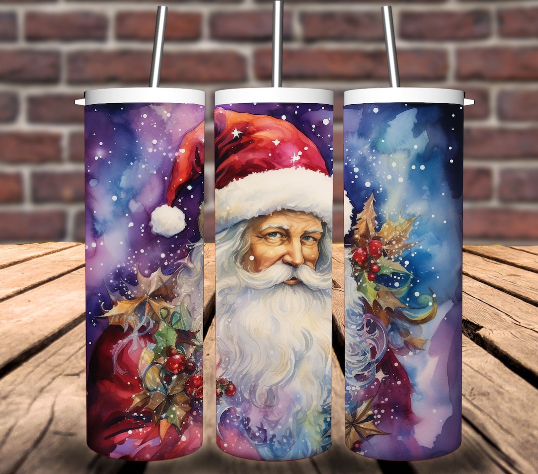 Santa Sublimation Designs for Christmas Tumblerwarp for Skinny - Etsy