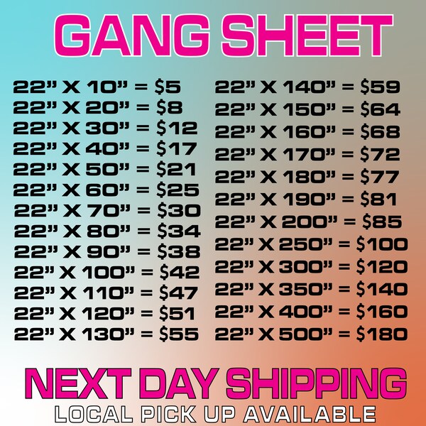 Gang Sheet - Etsy