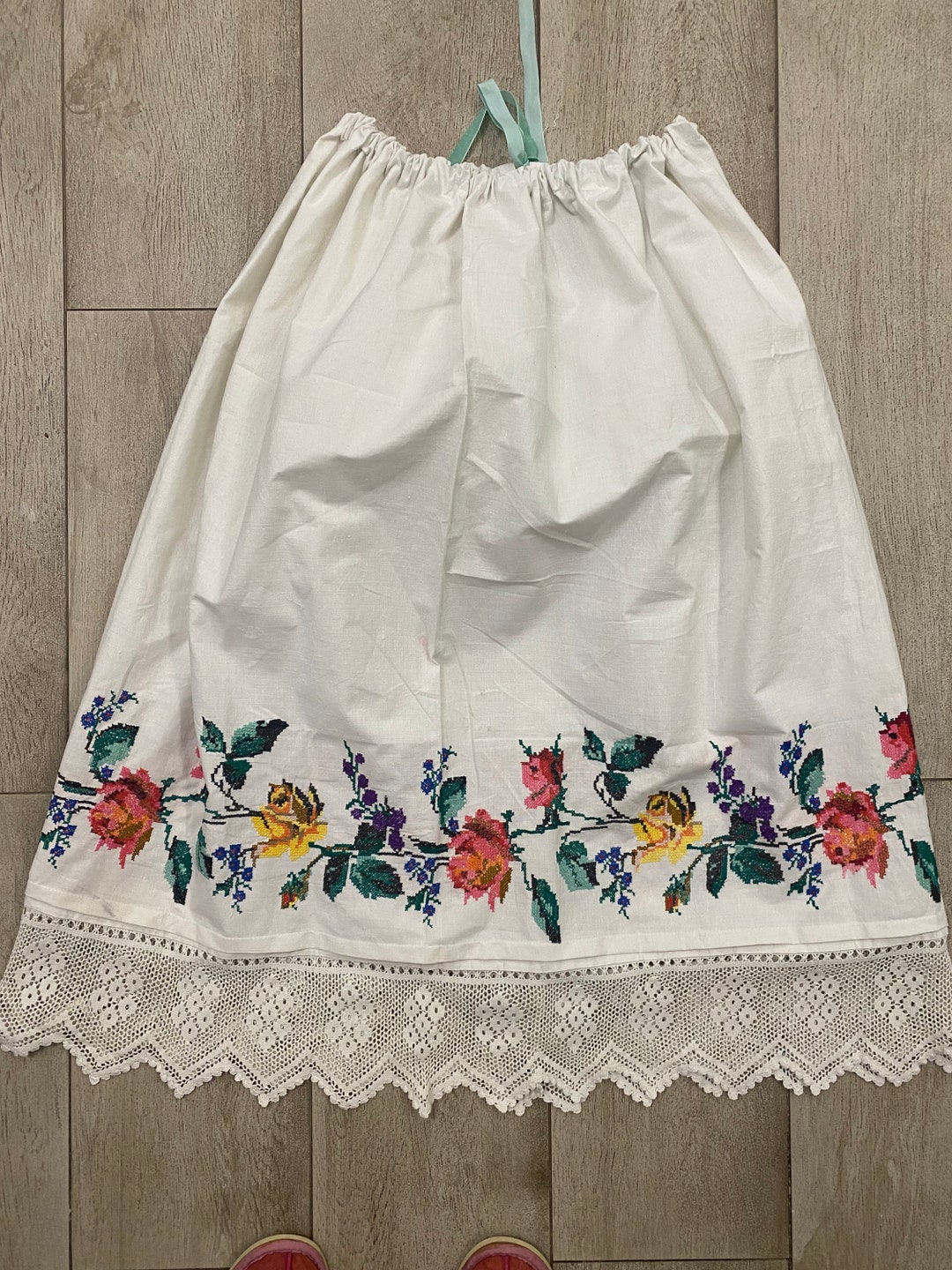 Antique Lingerie, 1900-1920, Ukraine. White Chintz. Beautiful rose ...