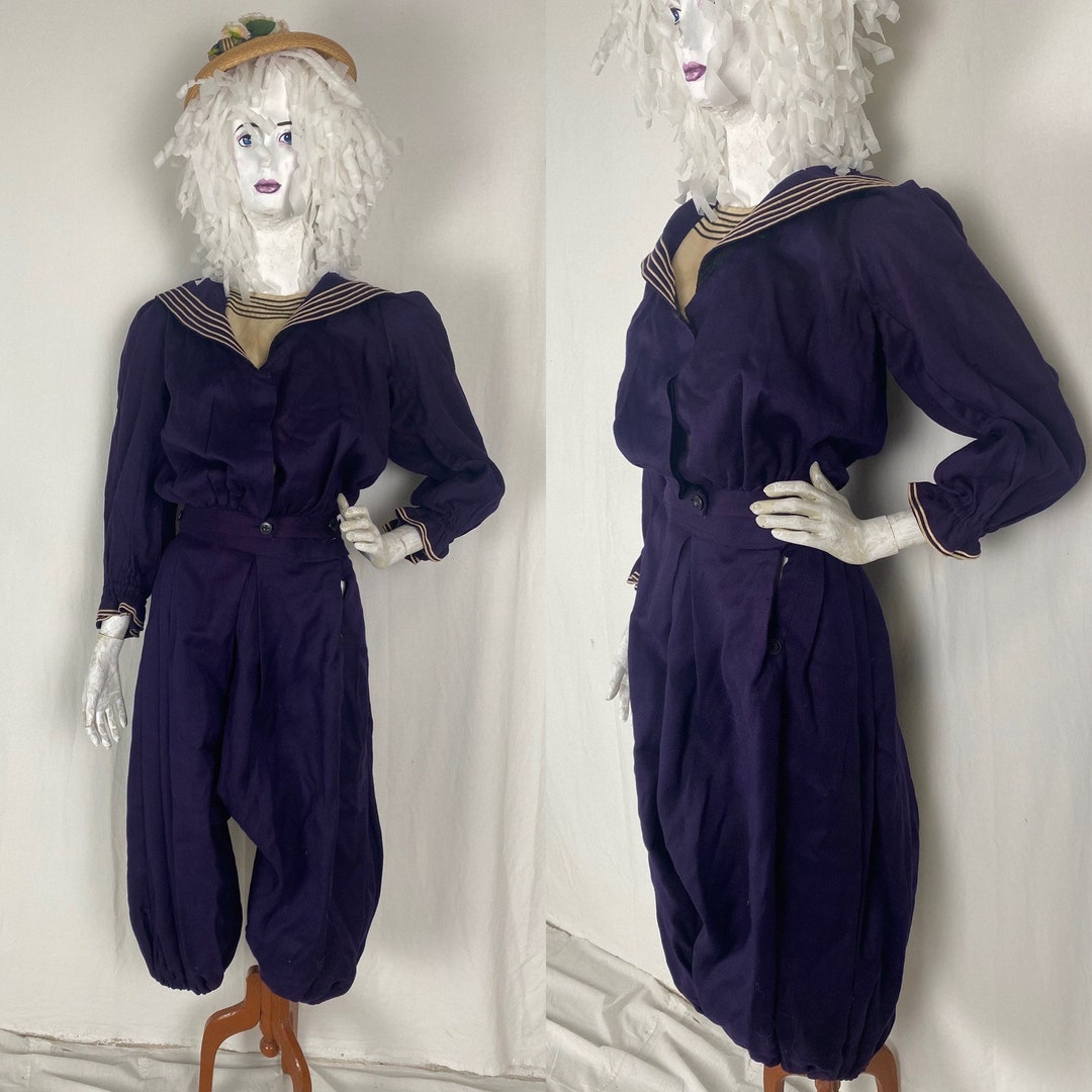 Antique Marine Ladies Bathing Suit, 1900-1910, USA. Rare and Beautiful ...