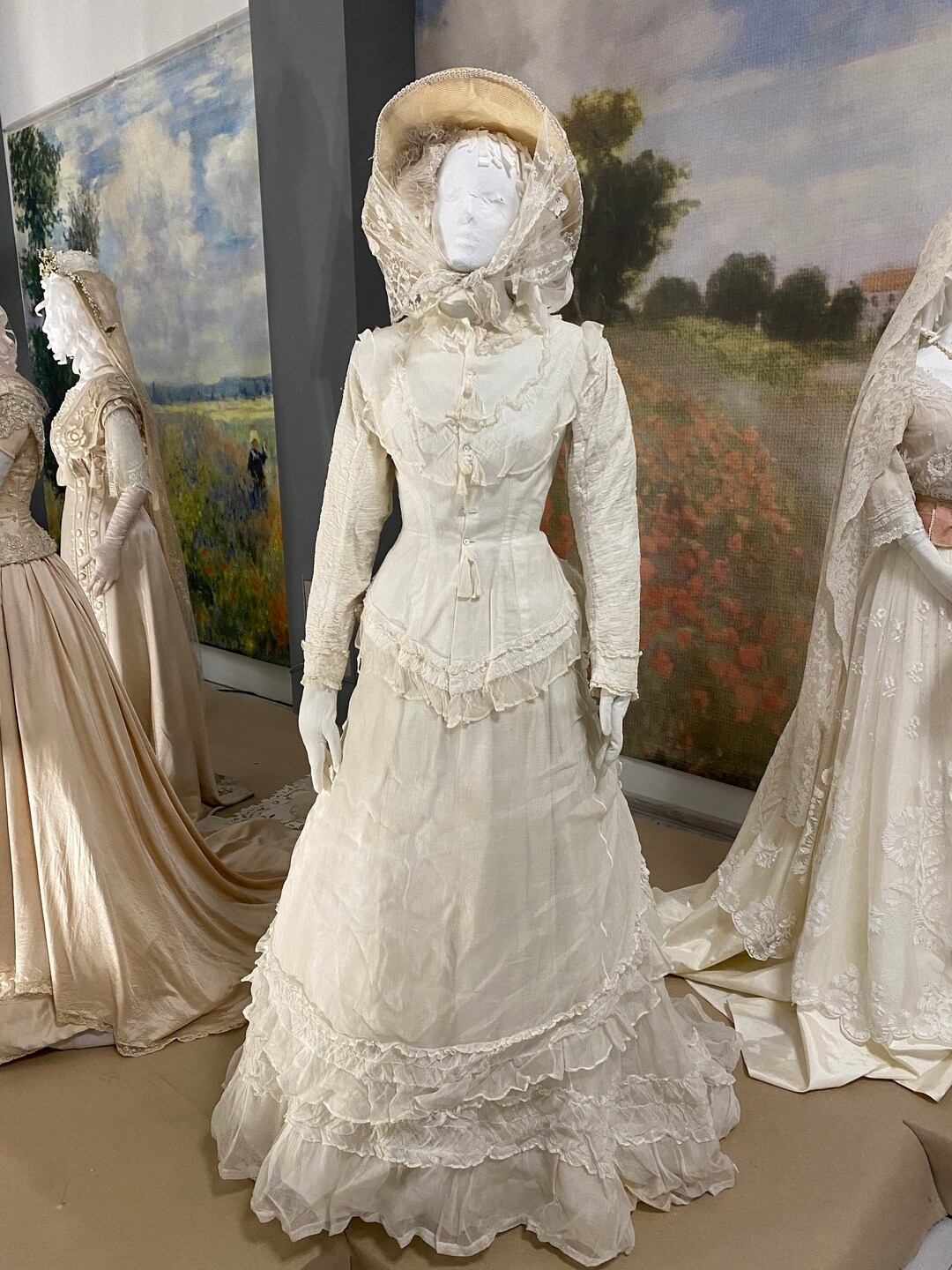 Antique Costume for Walking Along the Coast, 1870-1880, Europe. White ...
