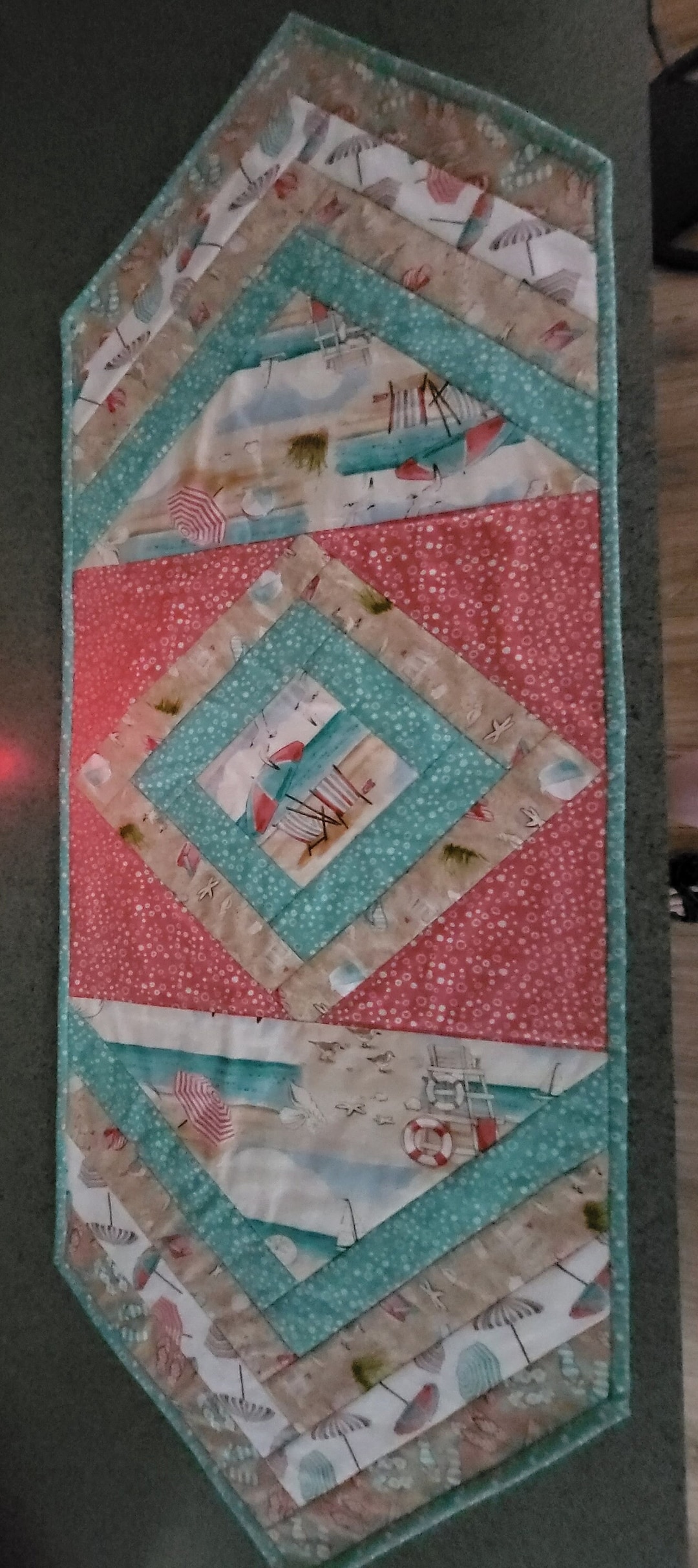 Quilted Handmade Table Runner Beach Theme and Colors Cotton - Etsy