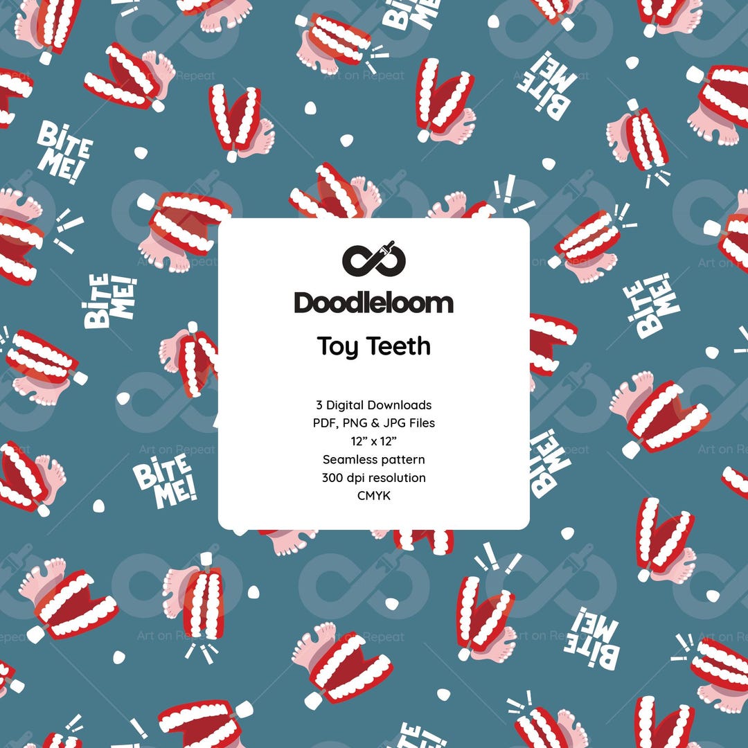 Toy Chattering Teeth Seamless Pattern – Cute Digital Paper for ...
