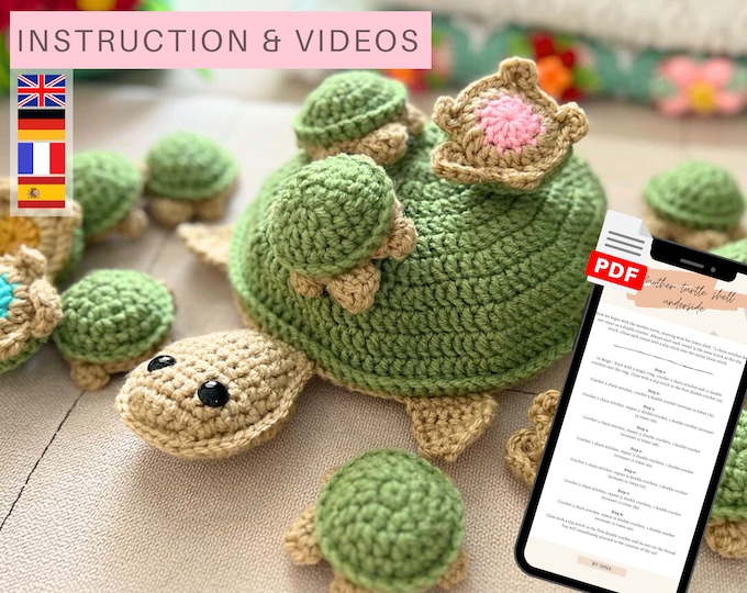 Turtle Memory Game Pattern Pdf English Deutsch Española France Stitched Crochet Complete Guide ...