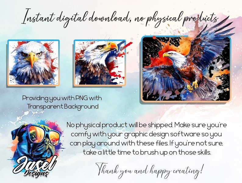 Patriotic Eagle Clipart Bundle | Clipart PNG | USA Clipart | Watercolor ...