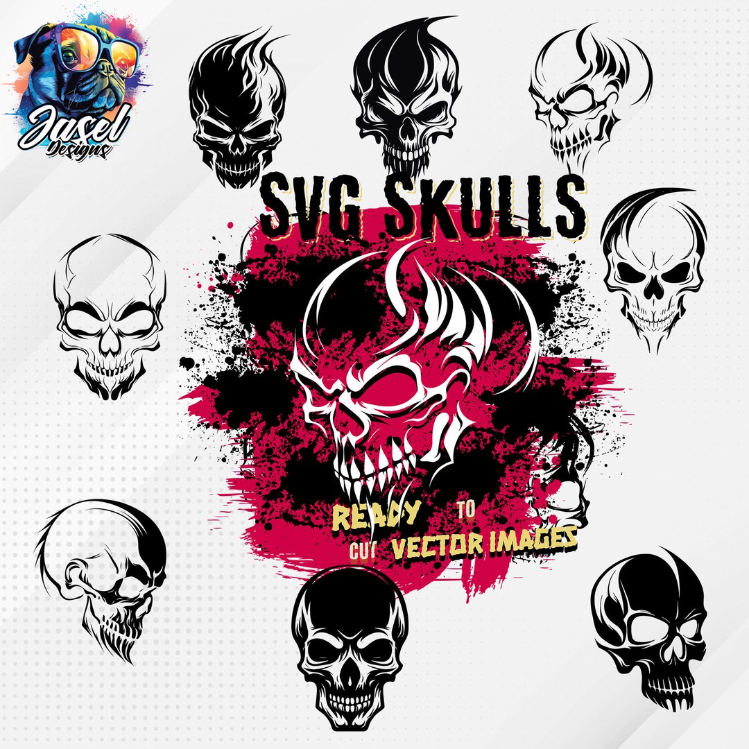 12 Unique Skull Svgs – Ready-to-cut Vector Images for Crafting, and DIY ...