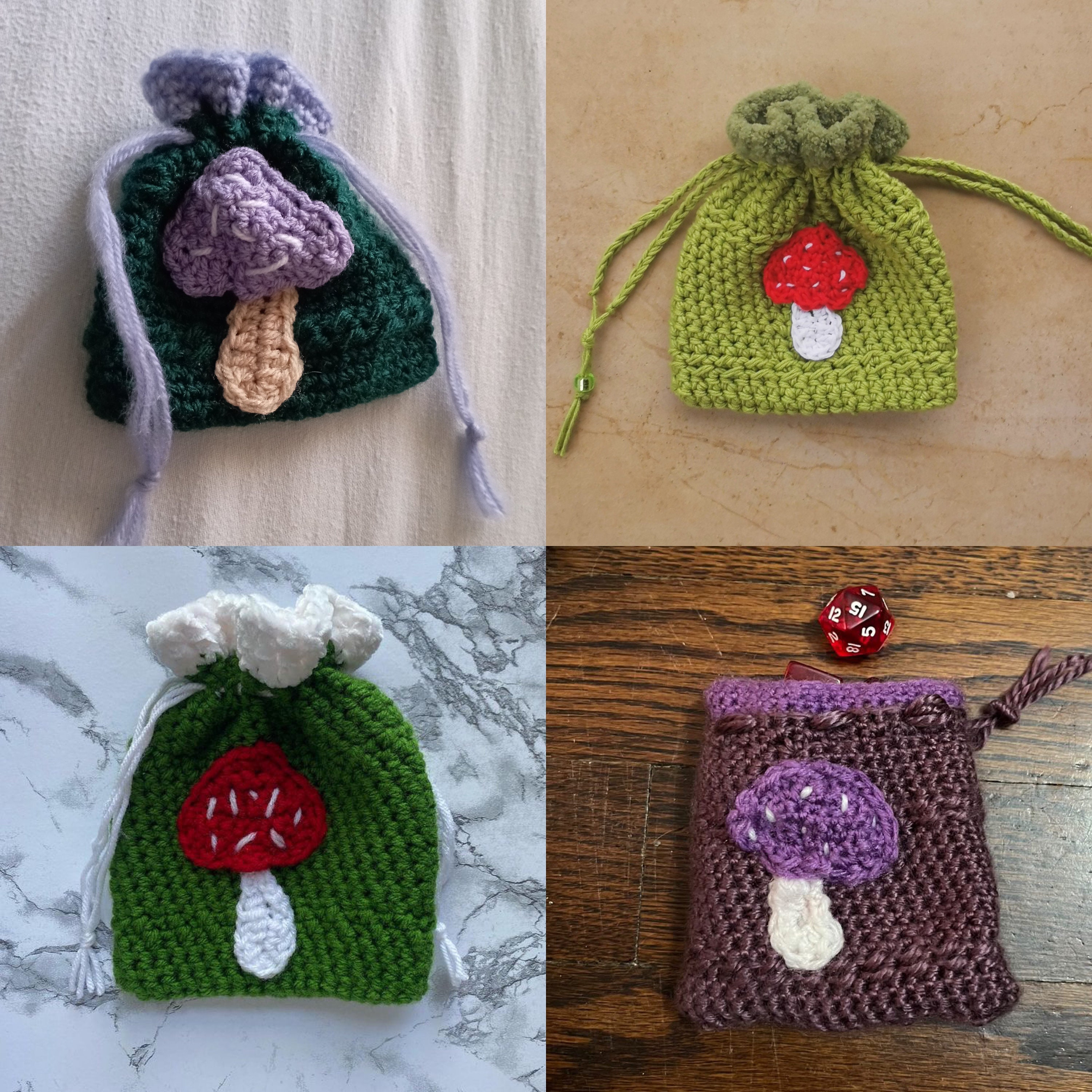 Pattern | Mossy Mushroom Pouch Crochet Pattern - Etsy