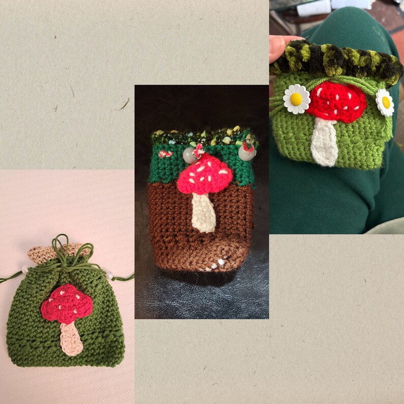 Pattern | Mossy Mushroom Pouch Crochet Pattern - Etsy