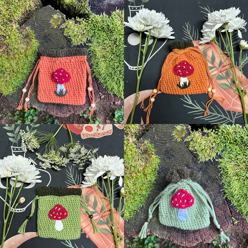 Pattern | Mossy Mushroom Pouch Crochet Pattern - Etsy